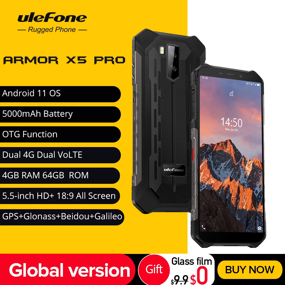 Ulefone Armor X5 Pro Android 11 Rugged Waterproof Smartphone 4GB+64GB ...