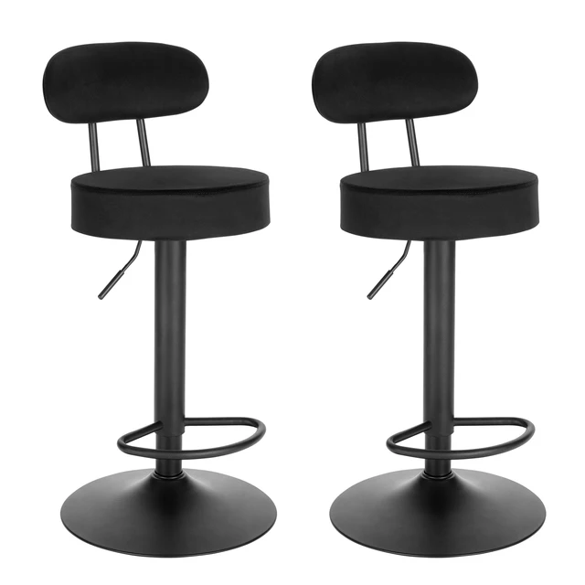 Hoogte-Verstelbare Barkrukken 63.5-85.5Cm Met Rugleuning Voetsteun ...