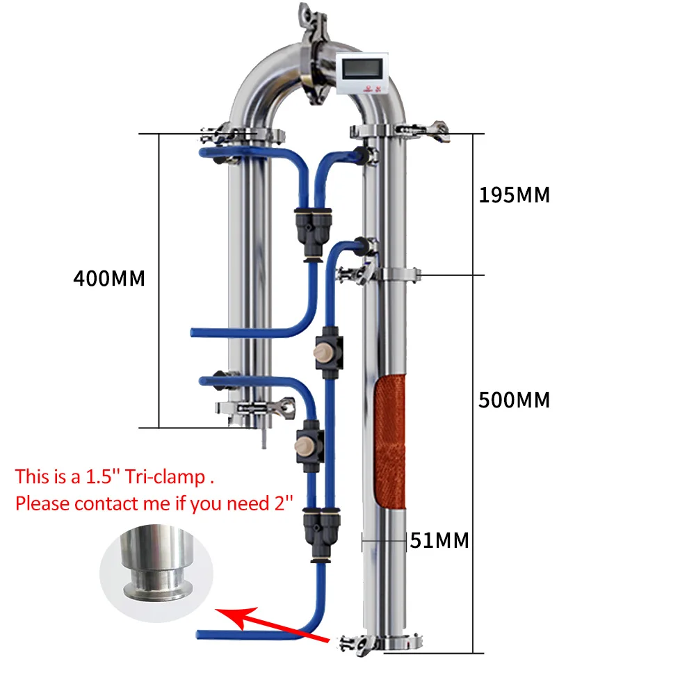2-Distilling-Column-with-2-Bottom-Clamp-Home-Brewing-Used-Distiller ...
