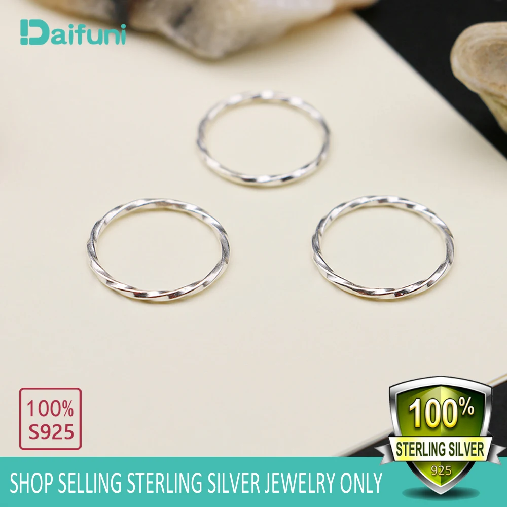 Daifuni-Authentic-925-Sterling-Silver-Square-Twisted-Rings-for-Women-Party-Wedding-Fashion-Fine ...