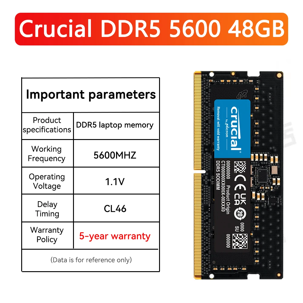 Crucial-DDR5-RAM-32GB-5600MHZ-48GB-96GB-DDR5-262pin-SO-DIMM-Memory ...