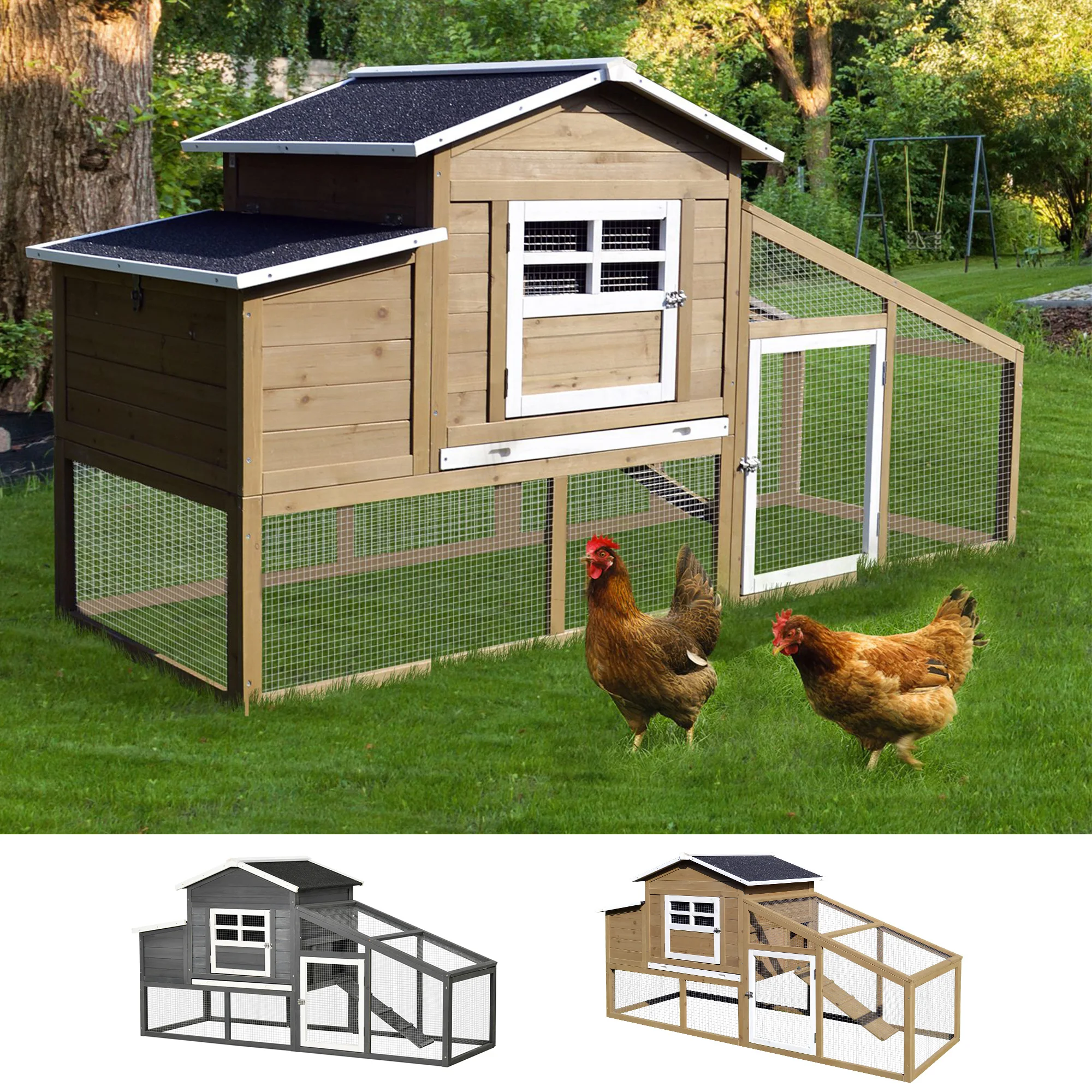 PawHut-large-outdoor-chicken-coop-spruce-wood-pen-with-laying-and ...