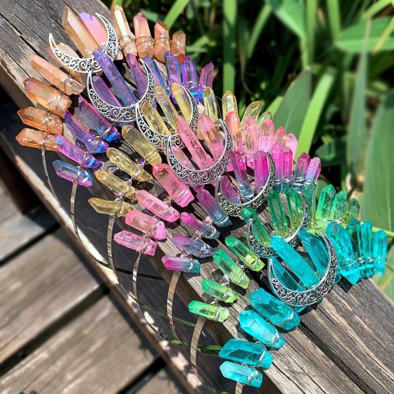 Crystal Crown Witch | Crescent Moon Tiara | Witch Wedding Crown ...