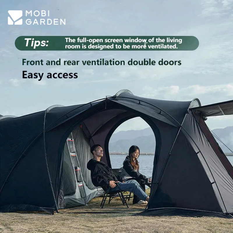 MOBI-GARDEN-Luxury-Camping-Tent-Ultralight-70D-Nylon-Tunnel-Tent-Large-Space-Four-Season-Tent ...