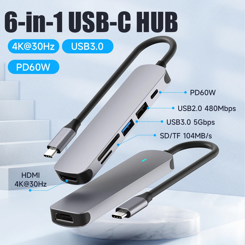 Usb C Hub Hdmi Adapter Thunderbolt 3 Dock | Thunderbolt 3 Usb Type C ...