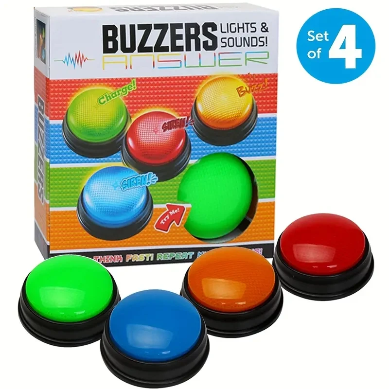 Educational-Answer-Buzzer-Set-4pc-Interactive-Colorful-Buzzers-for-Kids-Engaging-Learning-Family ...