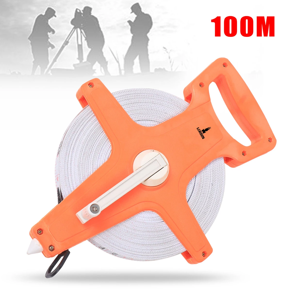 Trena-Fibra-Vidro-Aberta-Medidor-Carretel-pl-stico-100m-330ft-Fita-12mm ...