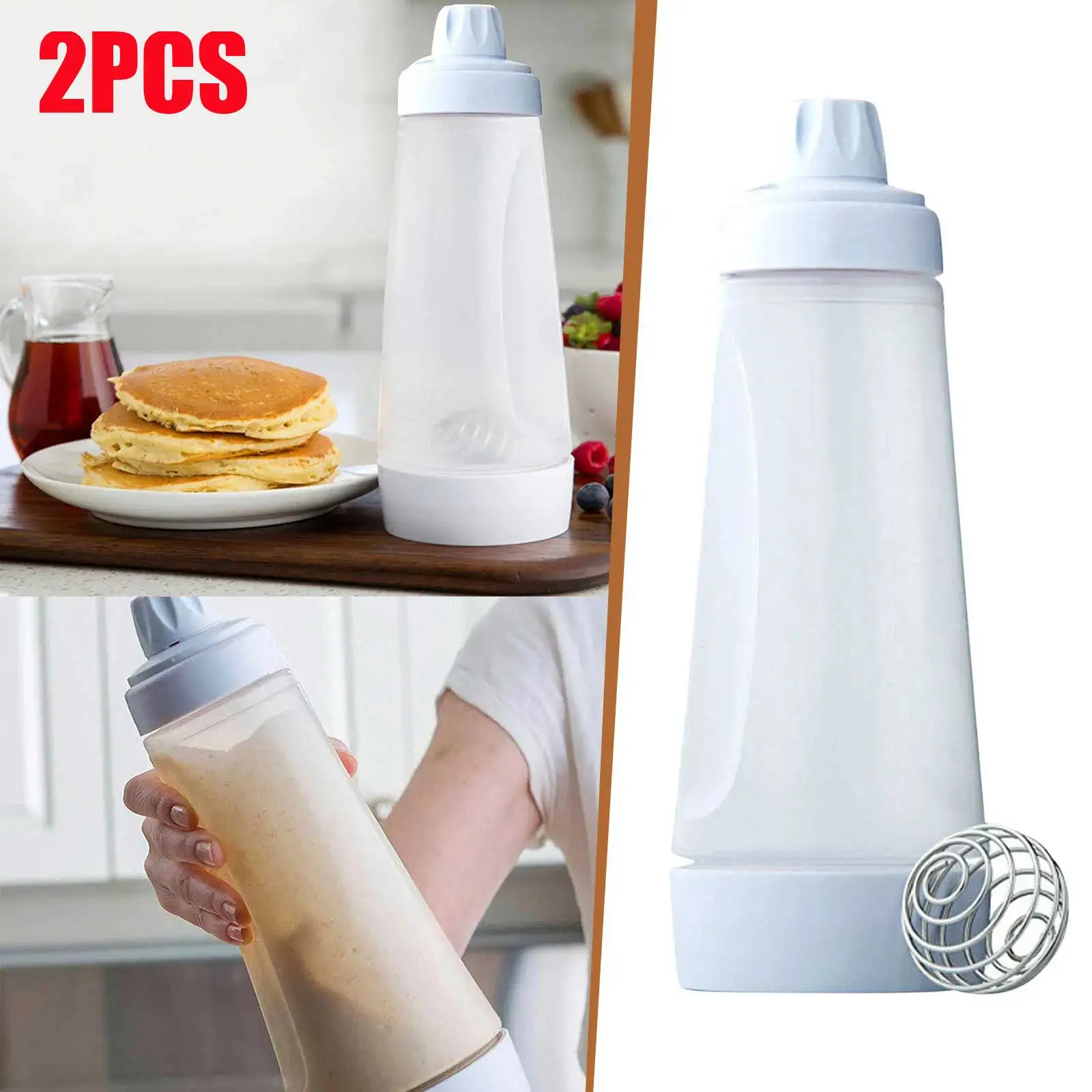 Pancake-Batter-Bottle-Battler-Mixer-With-Blender-Ball-Wire-Whisk-For ...