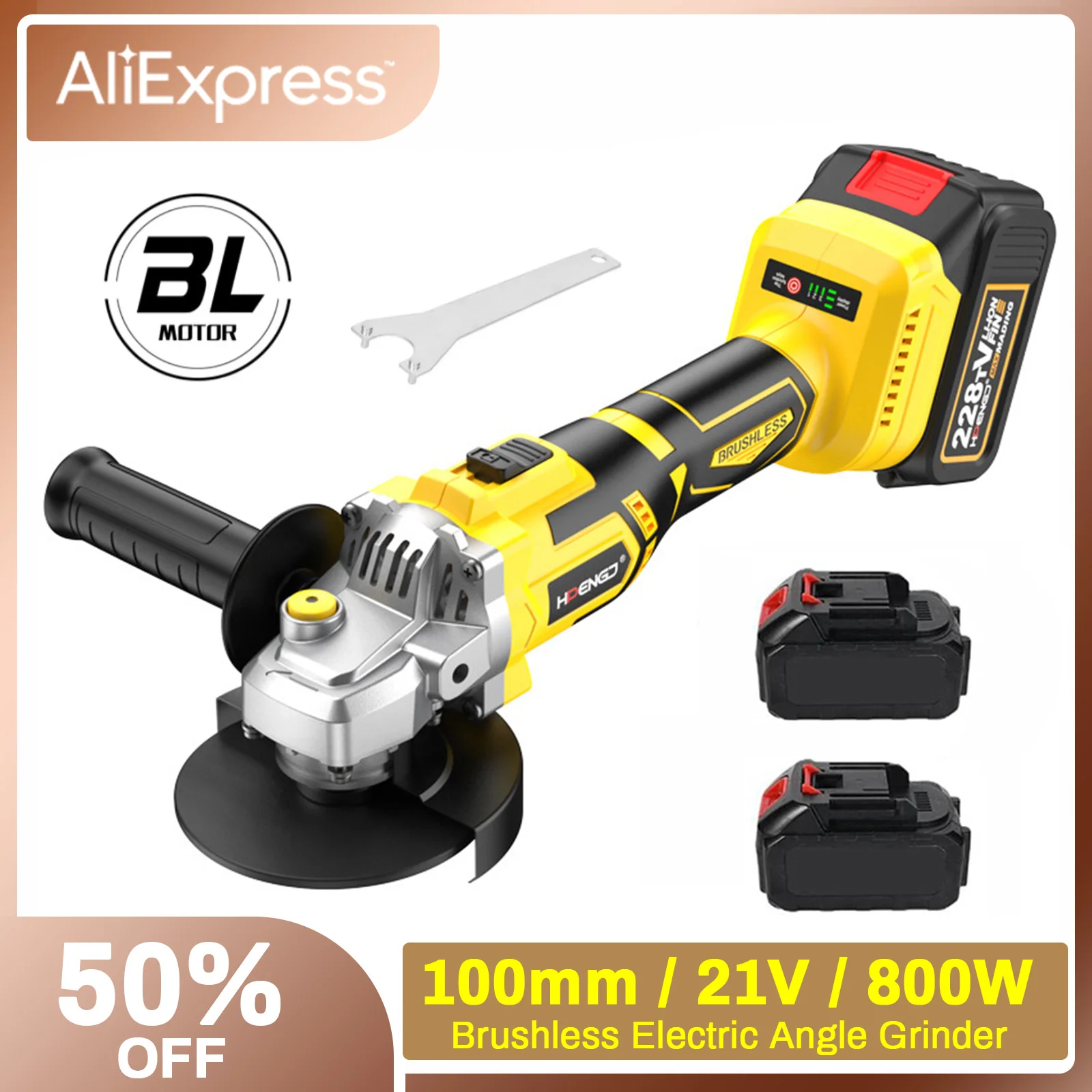 100mm-800W-Brushless-Electric-Angle-Grinder-Cutting-Machine-Power-Tool ...