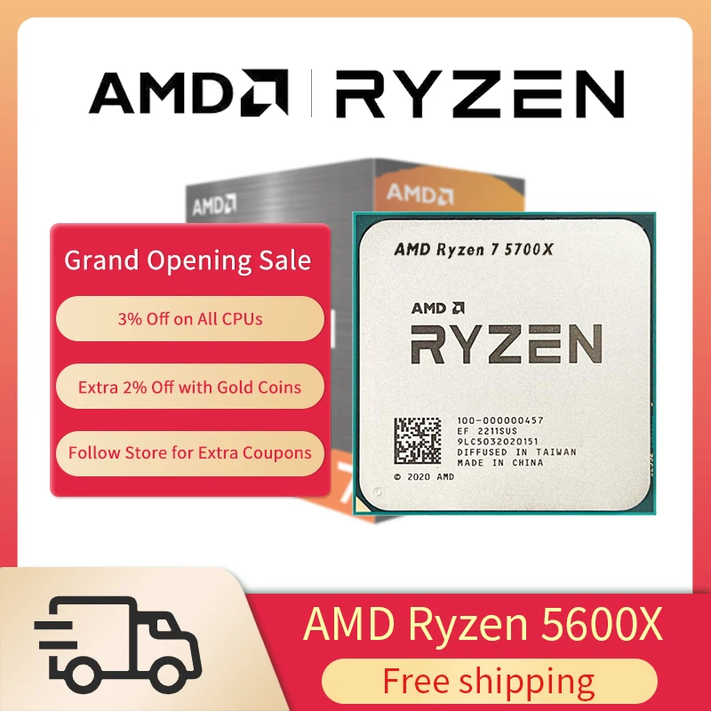 Procesador de CPU AMD Ryzen 7 5700X R7 5700X, 3,4 GHz, 8 núcleos, 16 ...