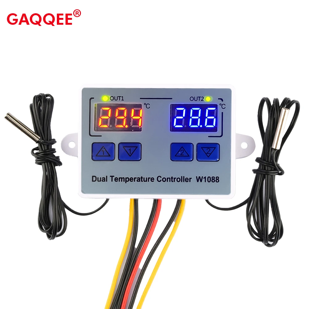 220V Temperature Sensor Meter Dual LED Digital Controller Electric ...