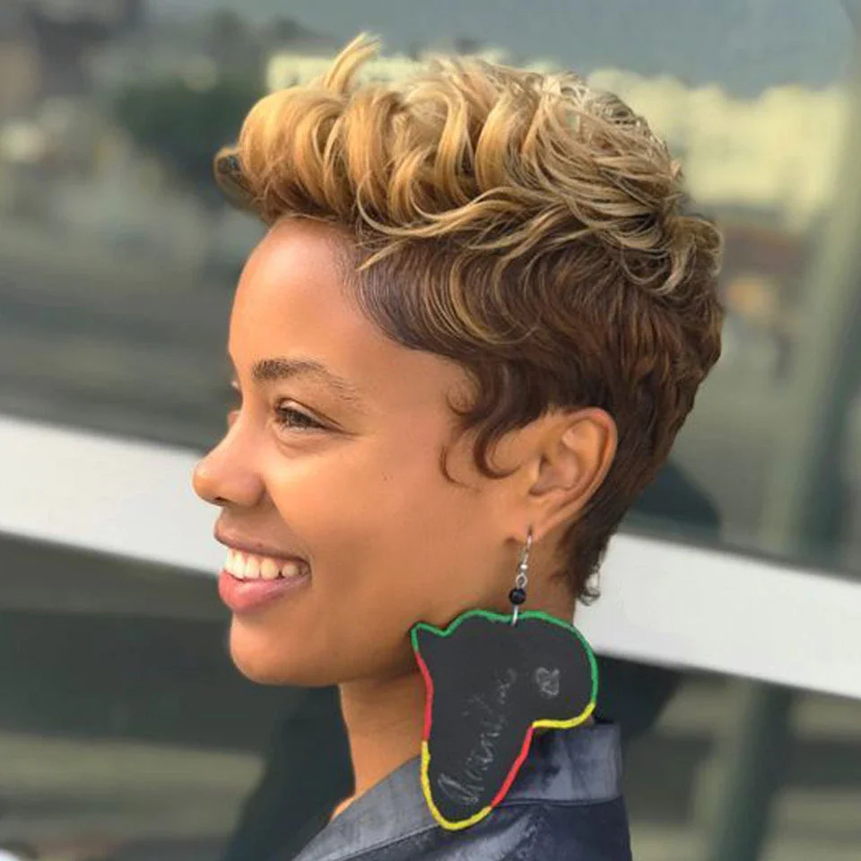 Truieme-pixie-corte-la-o-perucas-de-cabelo-humano-ombre-loira-peruca-de ...