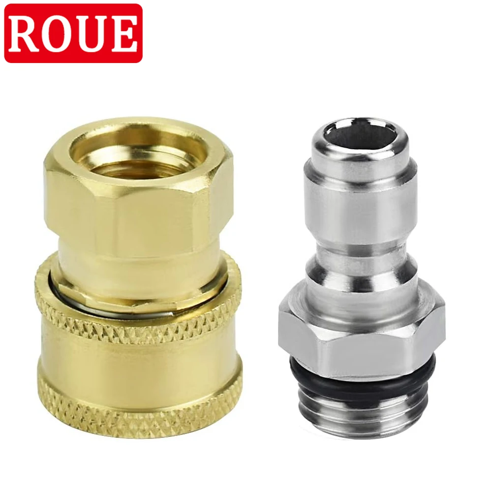 1-4-Male-Quick-Connector-Pressure-Washer-Brass-Adapter-Kit-Fittings ...