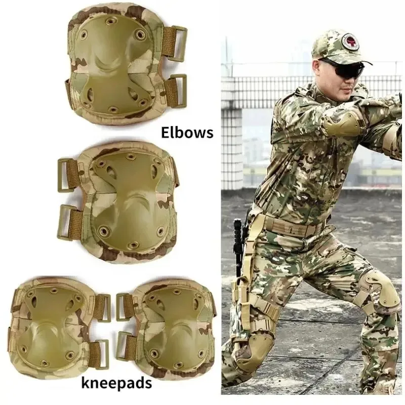 Tactical-Knee-Pad-Elbow-CS-Military-Protector-Army-Airsoft-Outdoor ...