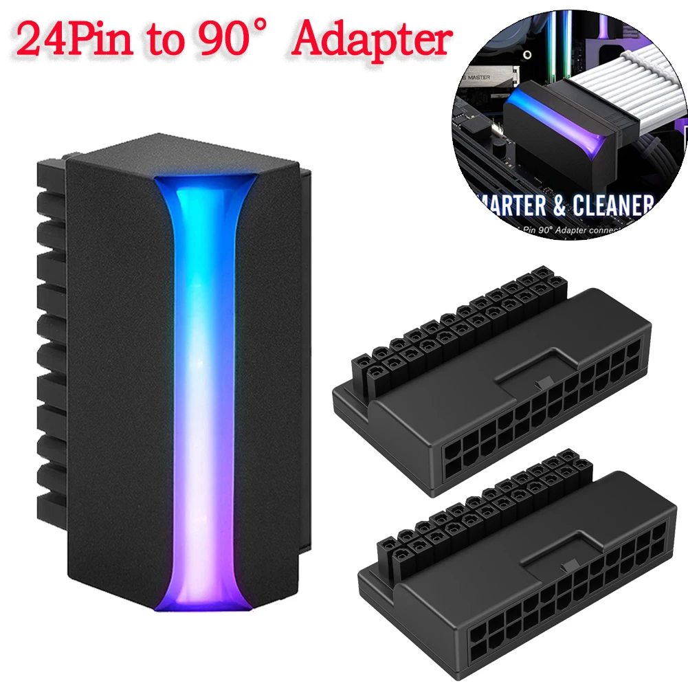 ATX-24-Pin-to-90-Degree-Power-Plug-Adapter-5V-ARGB-Mainboard ...