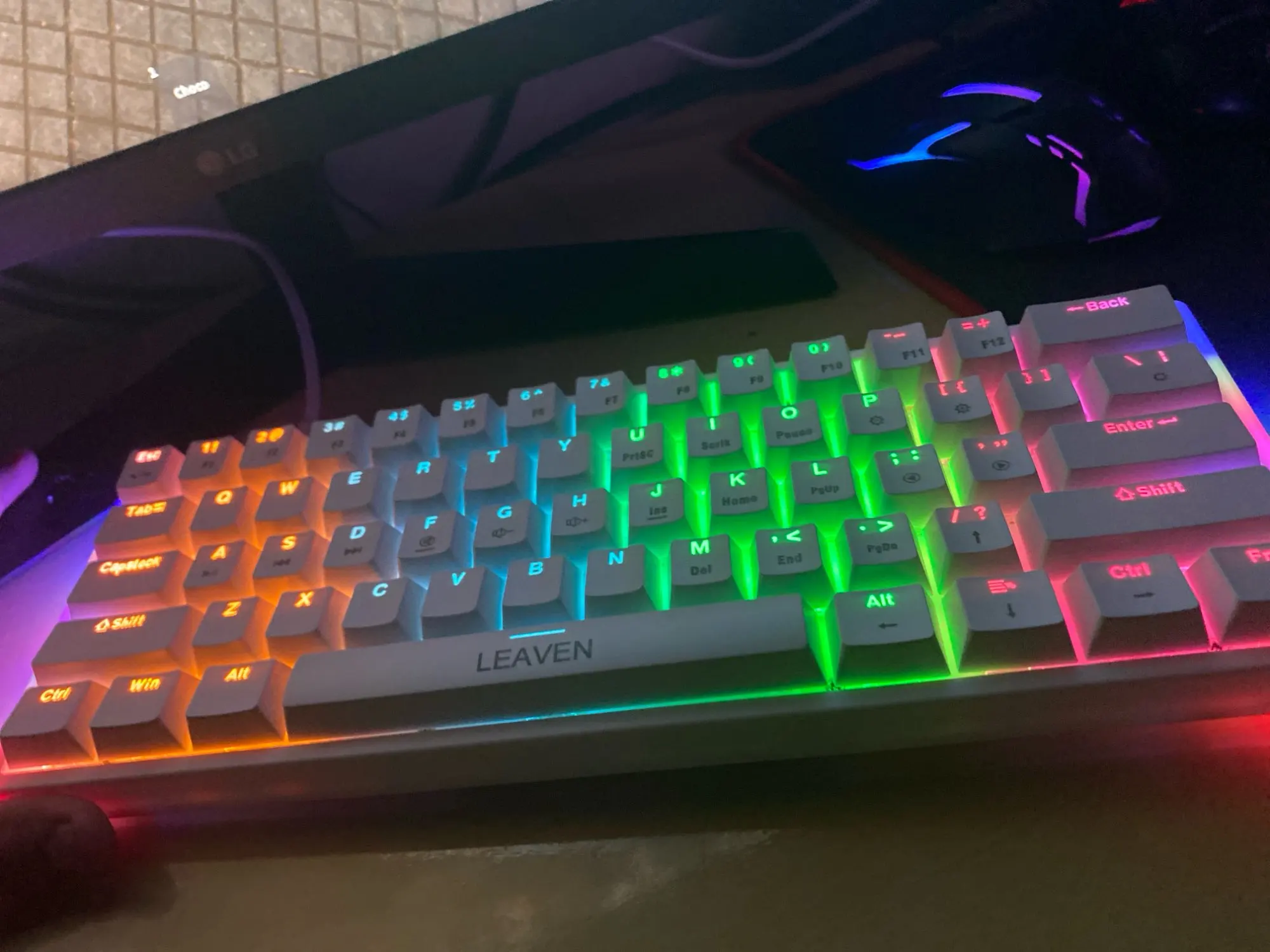 K620 Mini Gaming Mechanical Keyboard 61 Keys RGB Hotswap Type-C Wired ...