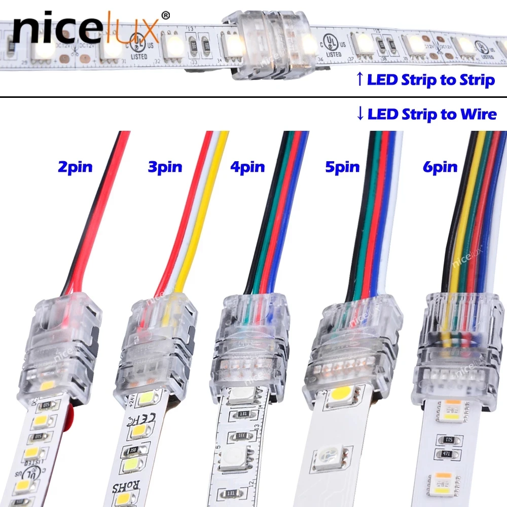 5 stücke 2pin 3pin 4pin 5pin 6pin LED Streifen Stecker für RGB RGBW ...