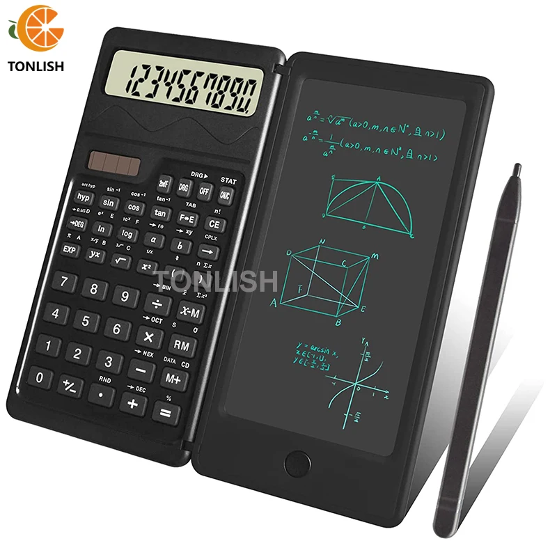 TONLISH-Solar-Portable-Folding-Scientific-Calculator-LCD-Screen-Writing ...