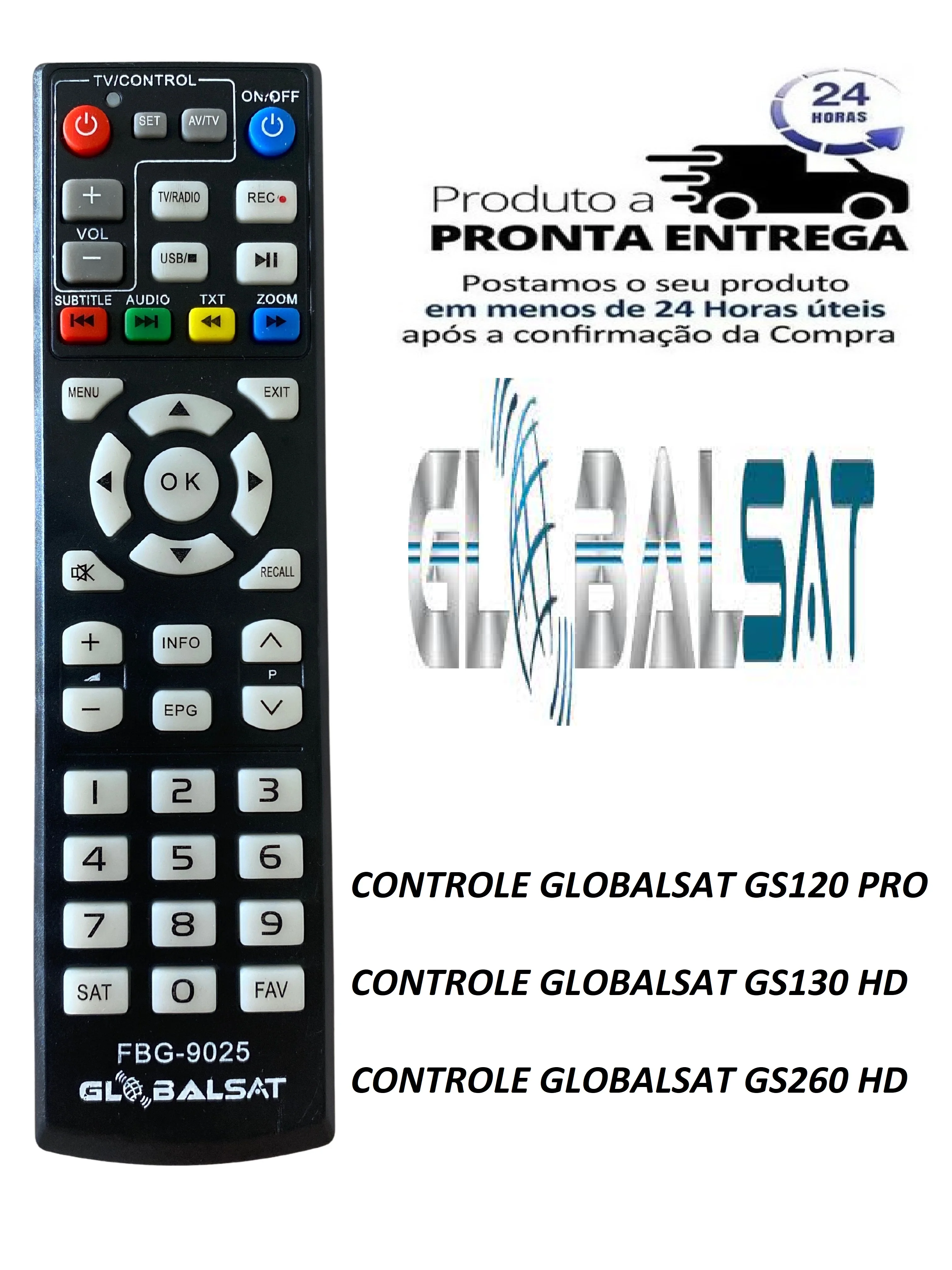 Controle-Remoto-Receptor-GLOBALSAT-GS130-GS260-GS240-PRO-GS120-PRO ...