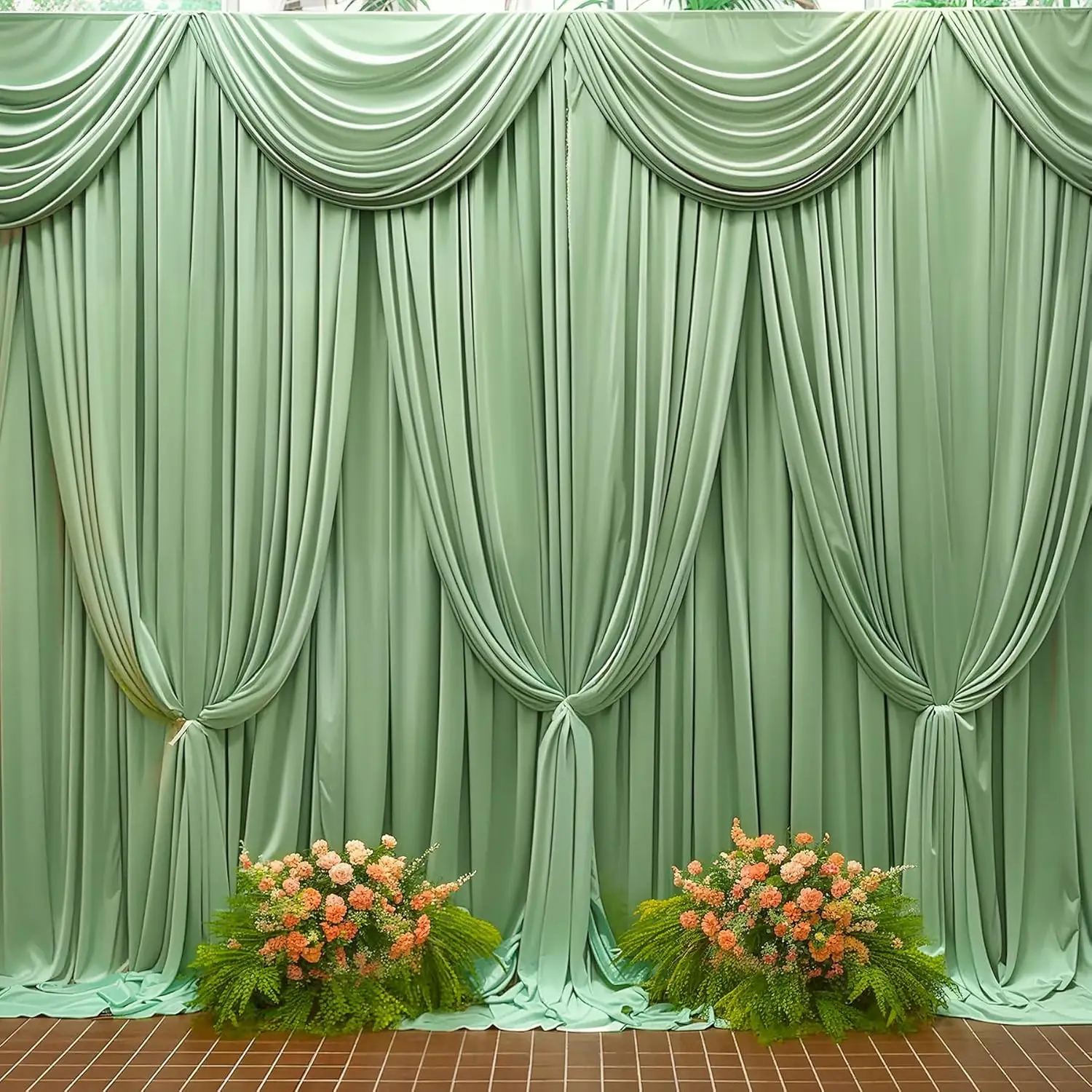 1PCS Backdrop Curtain for Party Wedding Wrinkle Free Photo Curtains ...