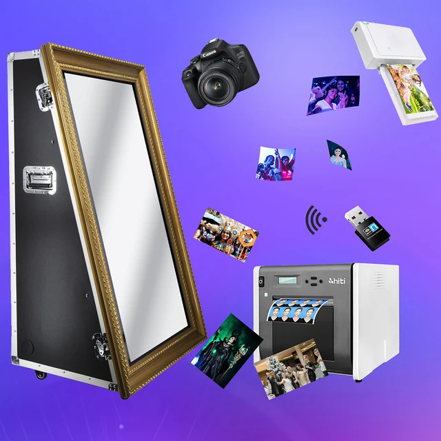 Magic Mirror Booth 65 Inch Photobooth Shell 55 Inch Touch Screen Mirror Photo Booth With Camera ...