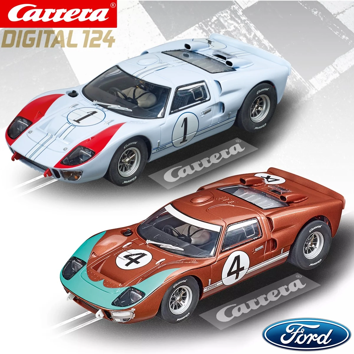 Carrera Slot Car Digital124 23896 Ford Gt40 Mkii "no.4" / 23921 Ford Gt ...