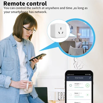 SIXWGH-Zigbee inteligente soquete AU Plug Adapter, Tuya Smart Life App, controle sem fio Timing ...
