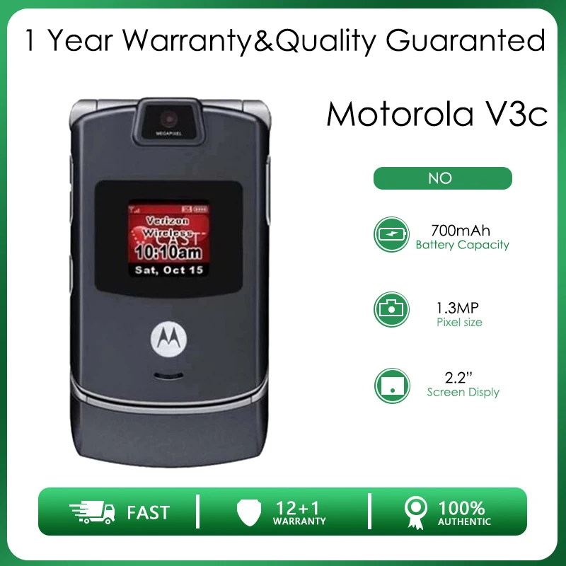 Motorola V3C Refurbished-Original Unlocked Cheap Old Fashion Mobile ...