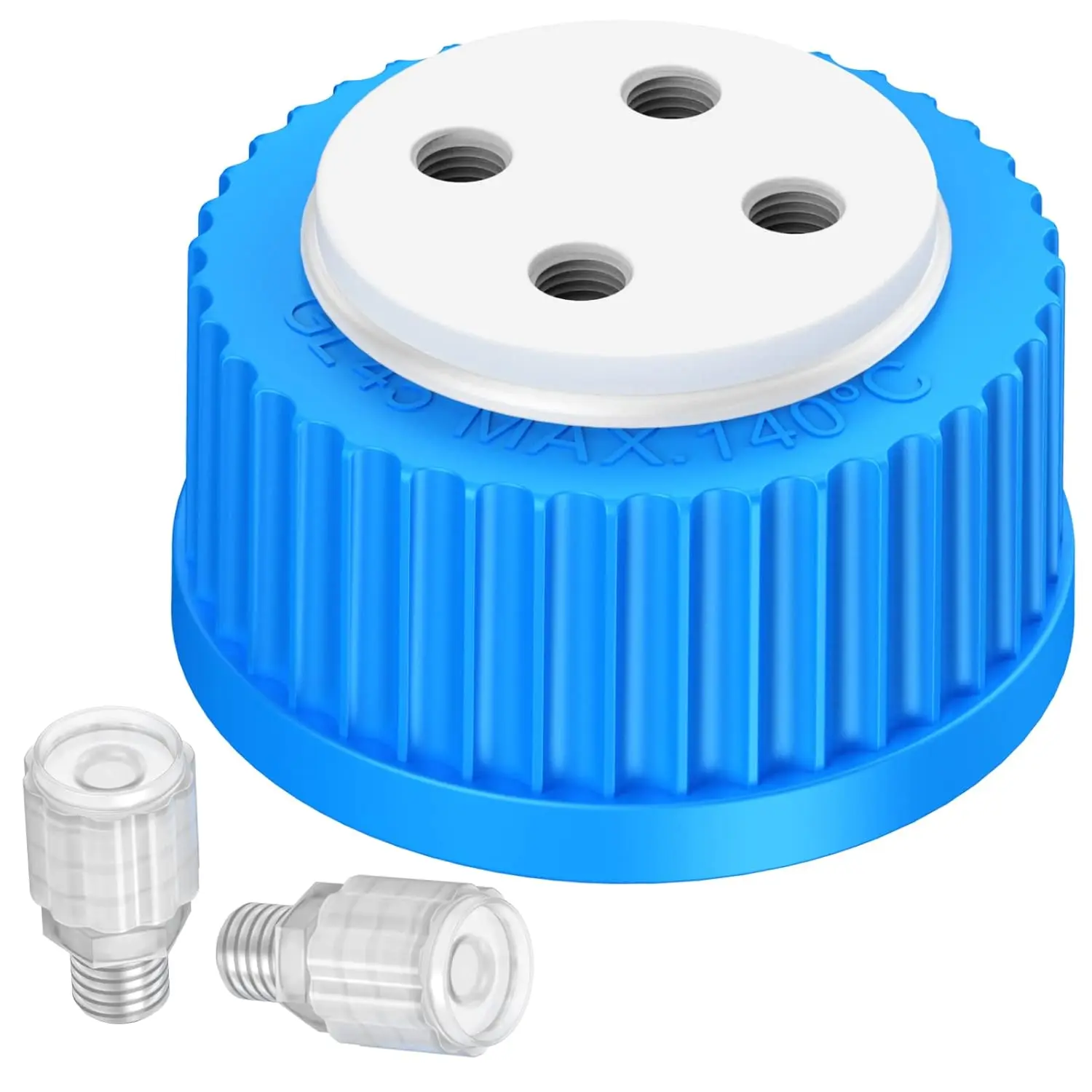 GL45 Port Cap Liquid Mobile Phase Bottle Cap Solvent Delivery Cap with ...