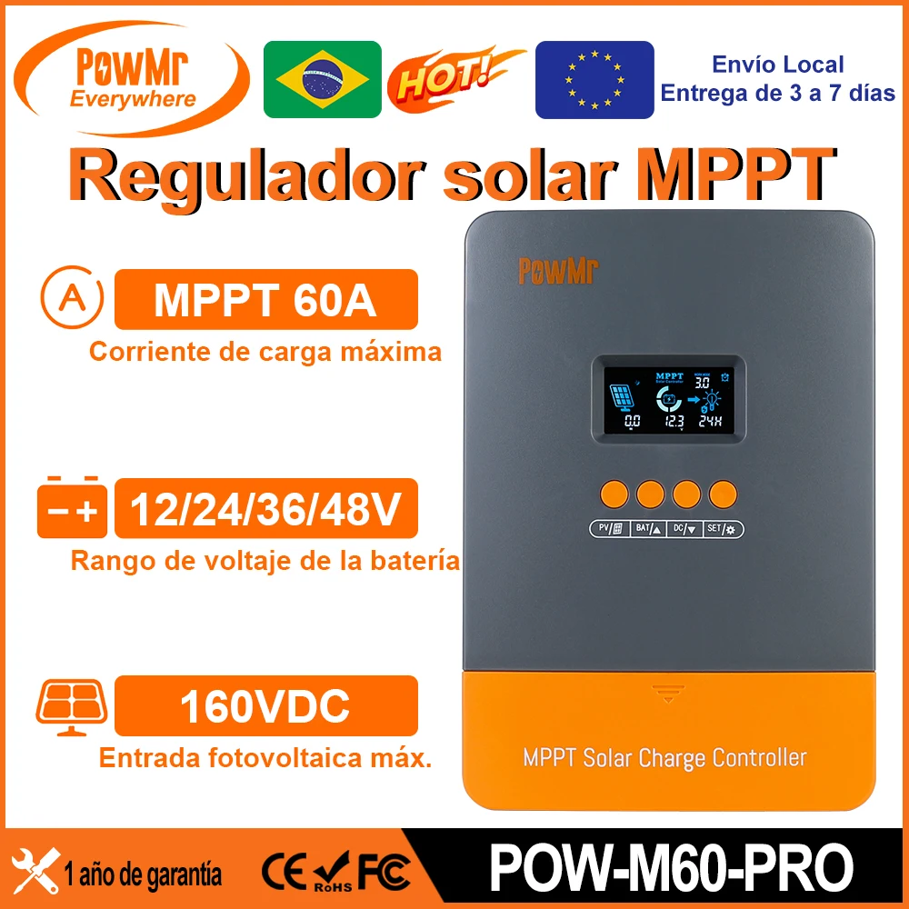PowMr-controlador-de-carga-Solar-100-MPPT-60A-regulador-DSP-versi-n ...