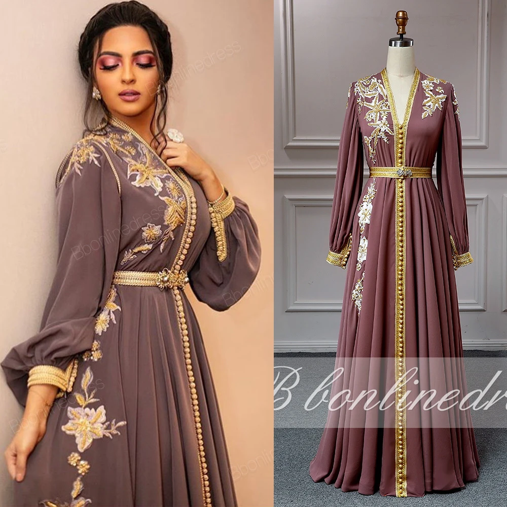 Bbonlinedress Moroccan Caftan Evening Dresses Embroidery Appliques Long ...