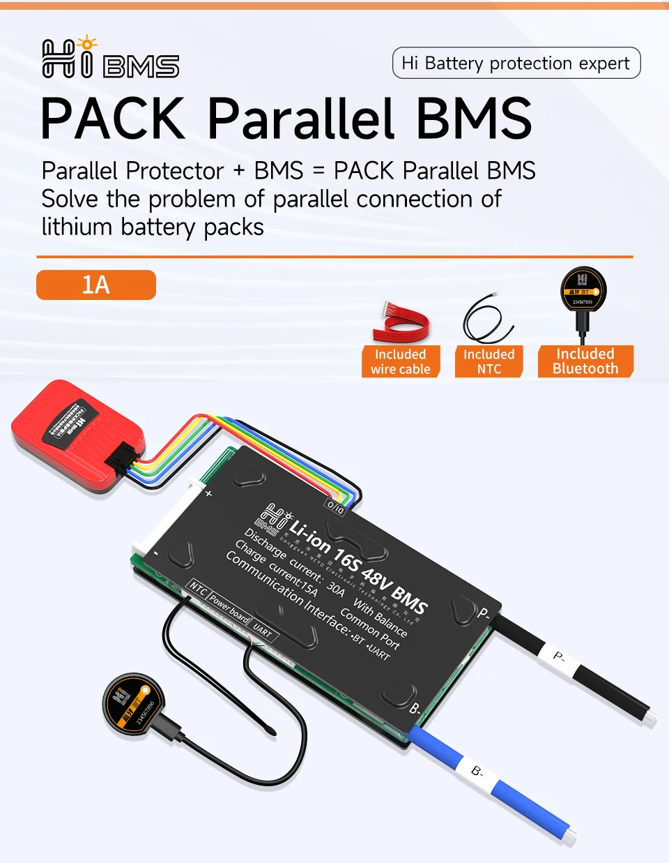 80A BMS 1A Parallèle-Li-ion 16S 60V BMS-bms intelligent 4s, LiFePO4 ...
