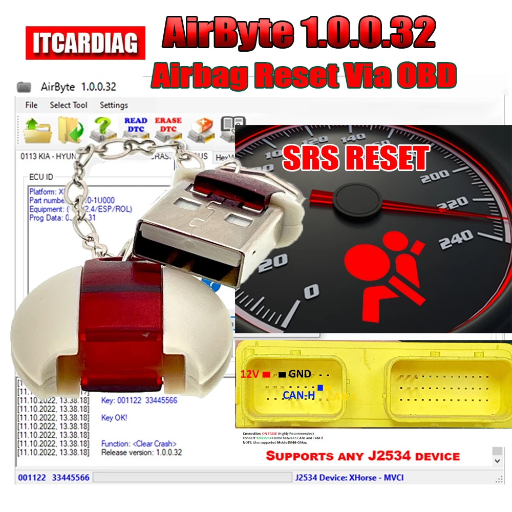 Airbag Reset Tool AirByte 1.0.0.32 Software ECU Programmer for Can Bus ...