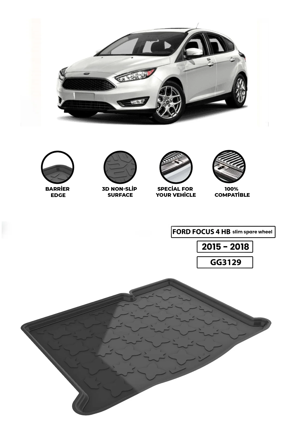 For-FORD-FOCUS-4-HB-2015-2018-luggage-compartment-Diffuser-Extension ...