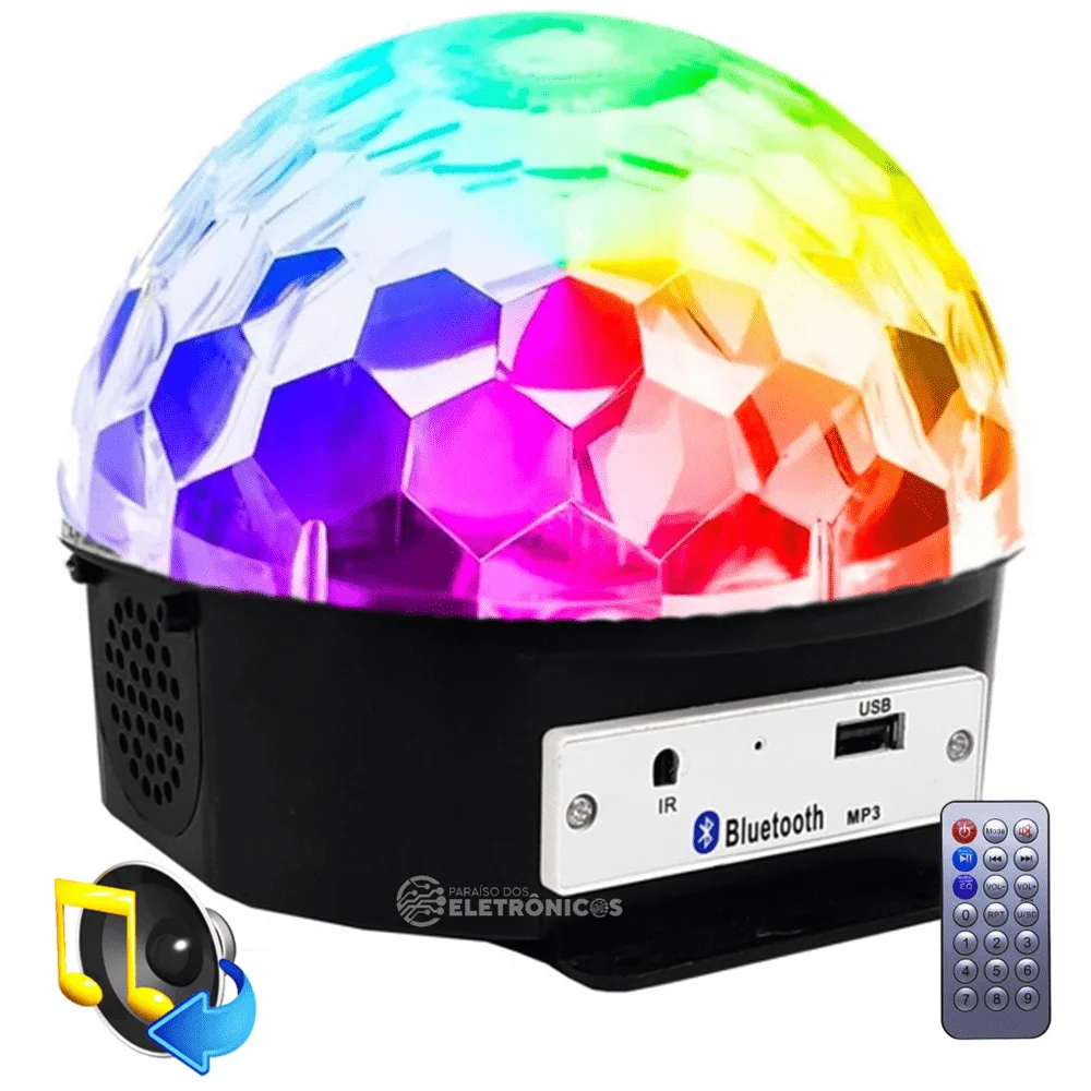 Globo Bola Mágica LED RGB Bluetooth com Iluminação Sincronizada para ...