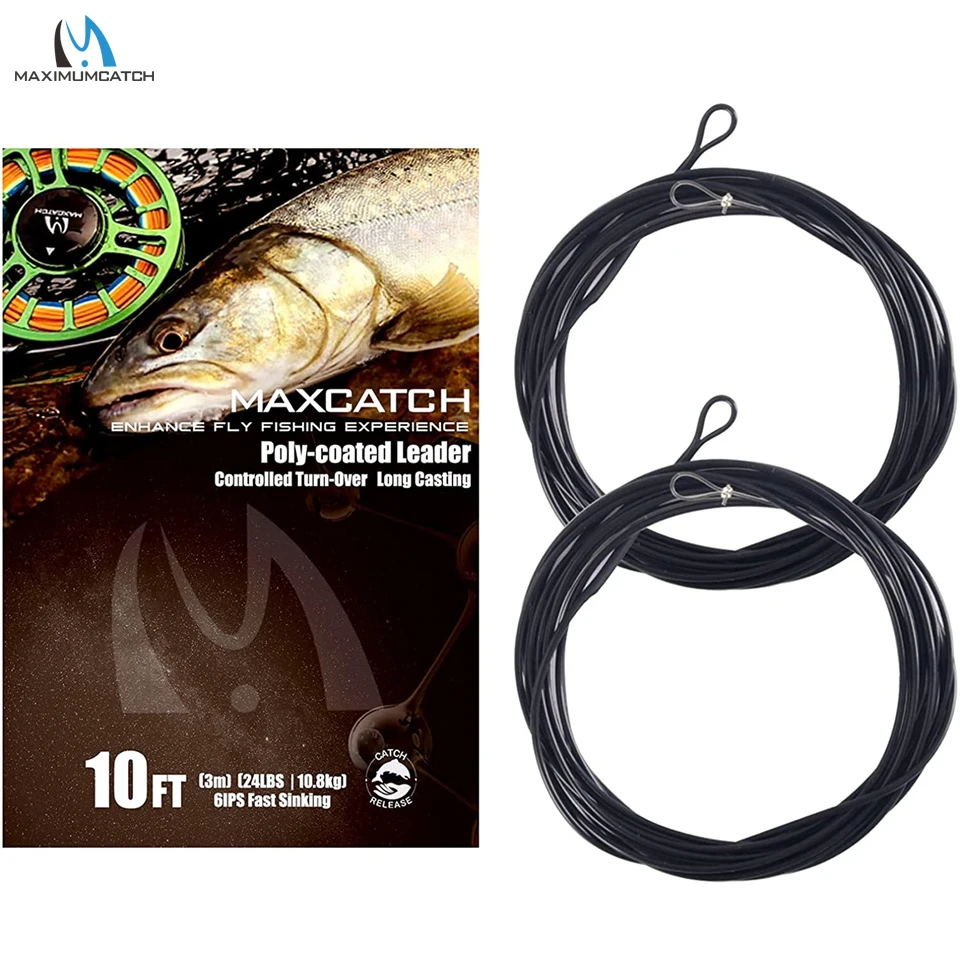 Maximumcatch-2pcs-7-10ft-12-25lb-Monofilament-Core-Fly-Fishing-Poly ...