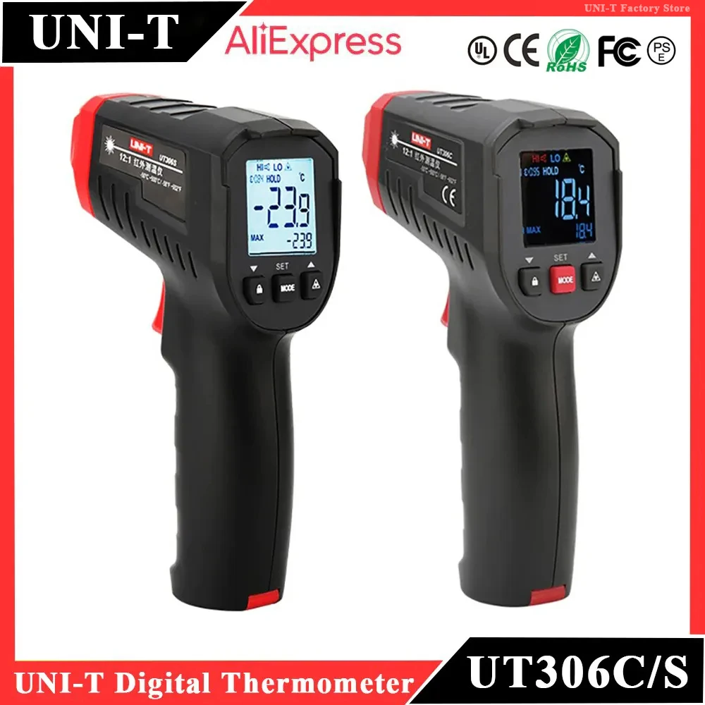 UNI-T-UT306S-UT306C-Digital-Thermometer-Laser-Non-Contact-Household ...