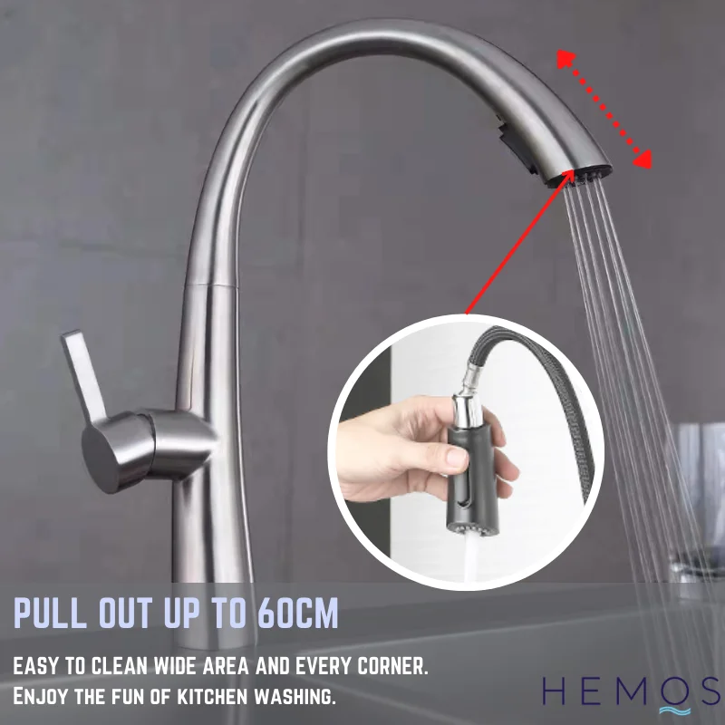 Hemók Elrejtik A Kihúzható Fekete Konyhai Csaptelep Hideg És Forró ...