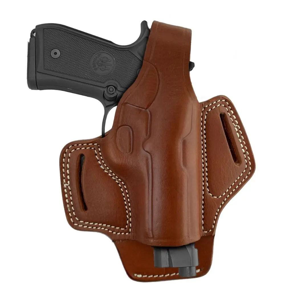 Leather-Gun-Holster-For-Walther-P99-Protected-Barrel-Owb-Carry-Two-Slot ...