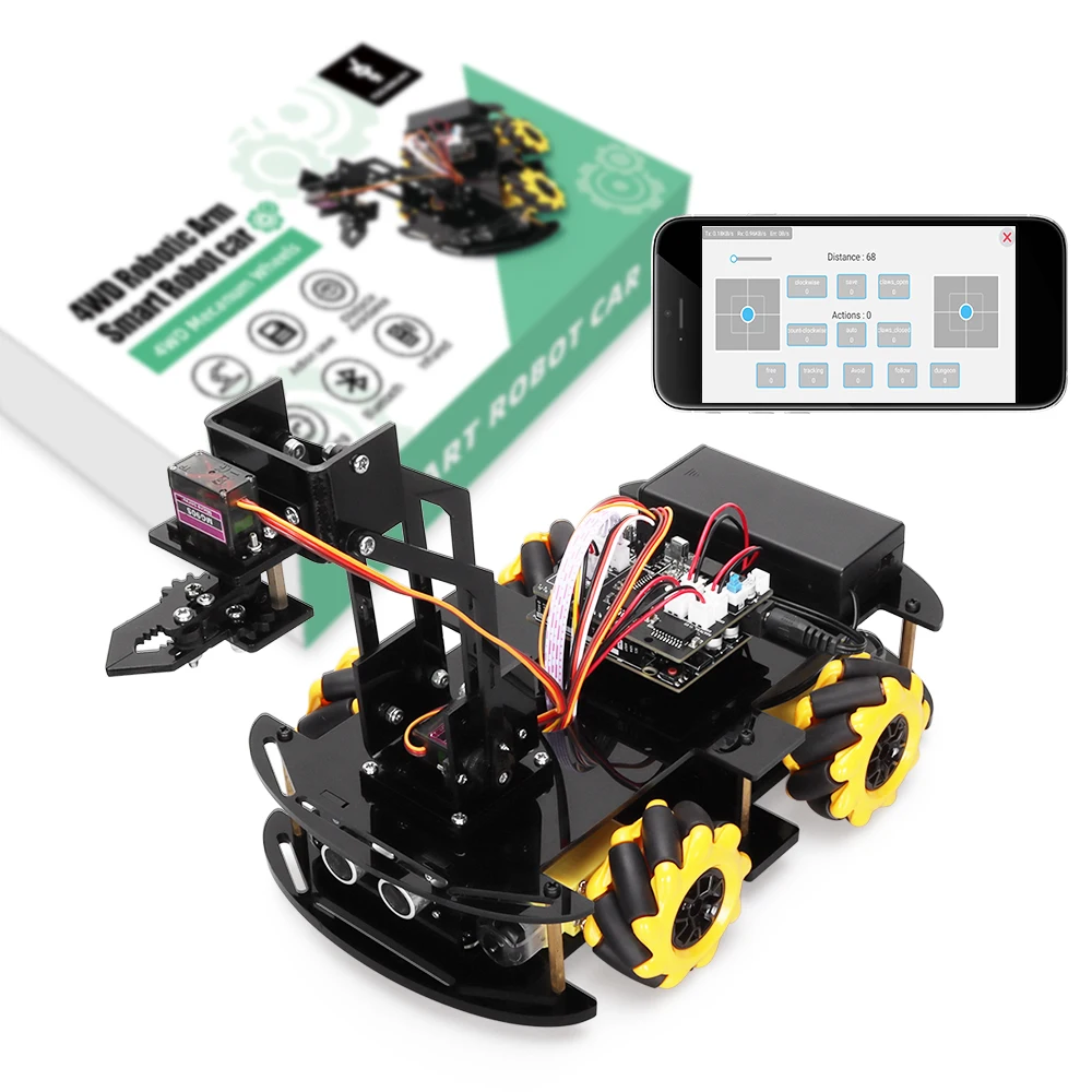 Kit-de-coche-Robot-inteligente-4WD-para-proyectos-Arduino-Kits-de-brazo ...