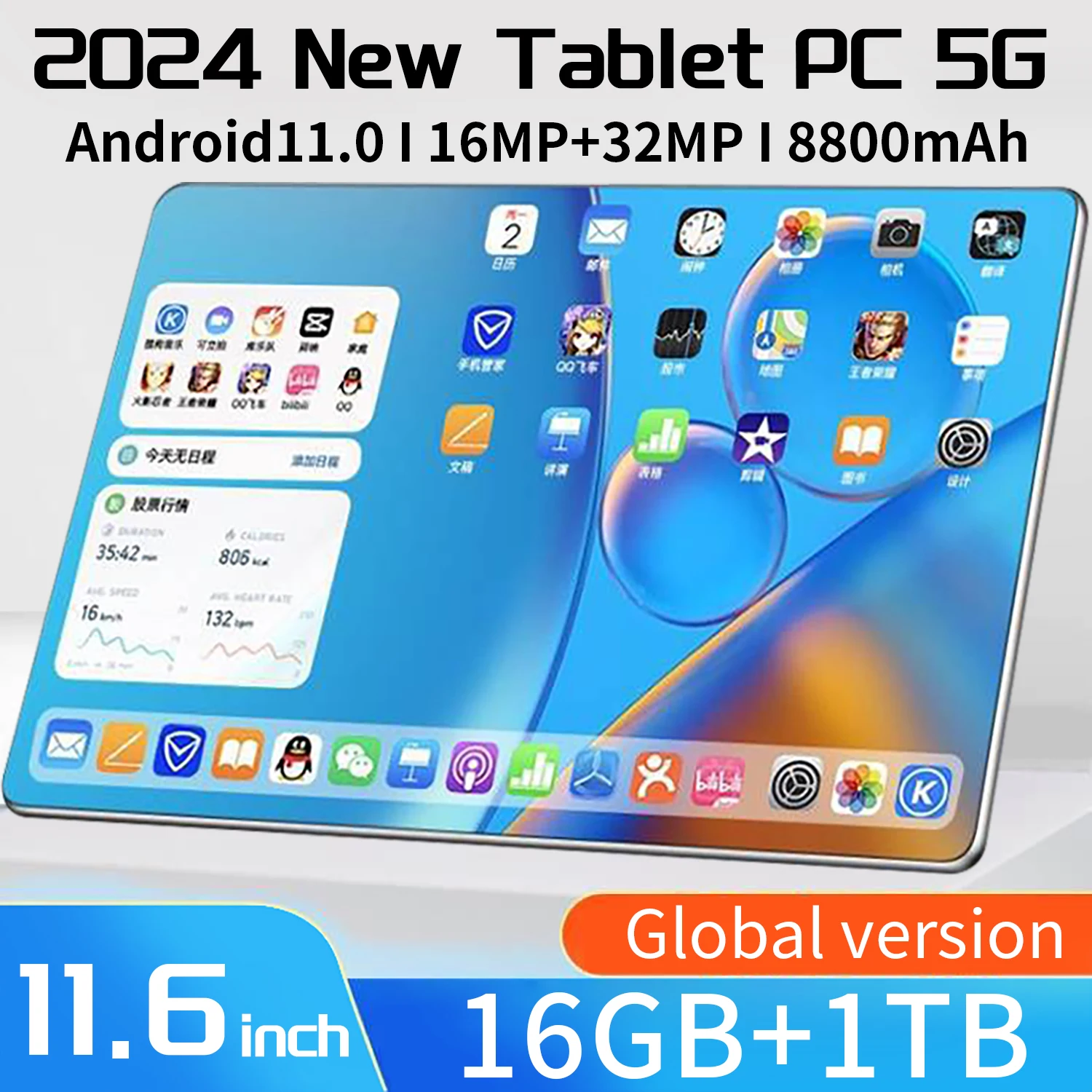 Tablet-Android-com-Wi-Fi-e-Bluetooth-Rede-5G-16GB-de-RAM-1TB-ROM-16MP ...