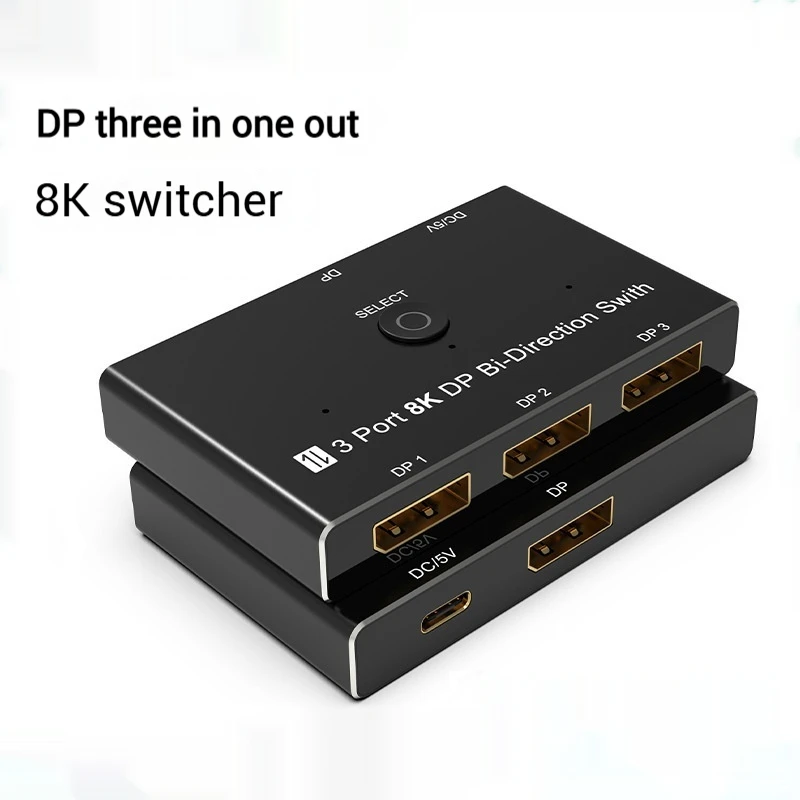 8K-30Hz-HD-DP1-4-Switch-Type-c-Power-Supply-One-Split-Three-And-Two-way ...