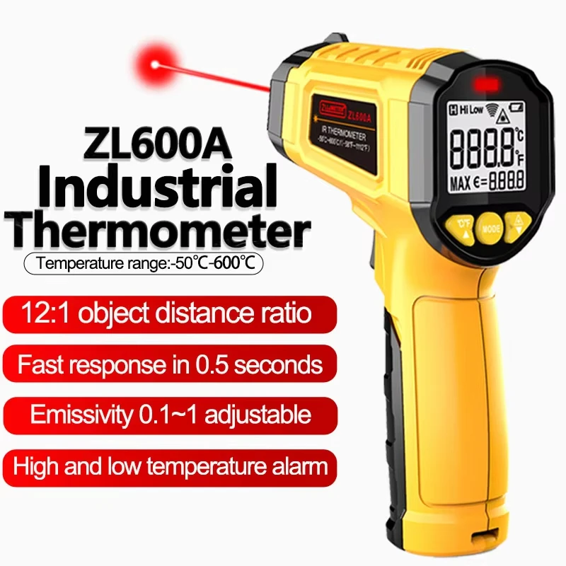 Digital-infrared-thermometer-50-600-handheld-laser-thermometer-gun-non ...
