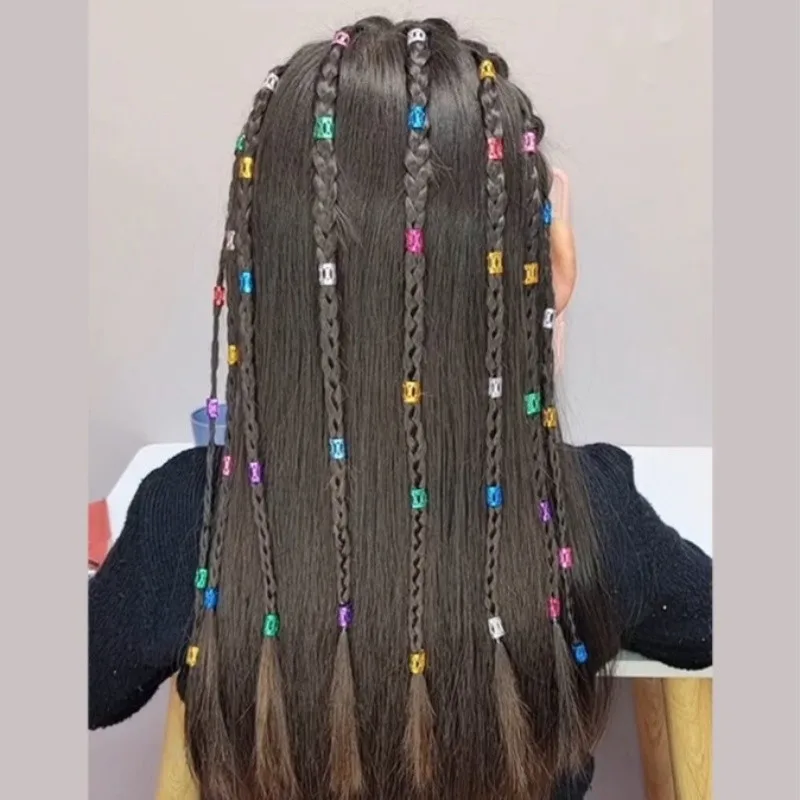 Kit 100 Anel Para Trança Regulável Box Braids E Dreads Coroa Tubo Cano ...