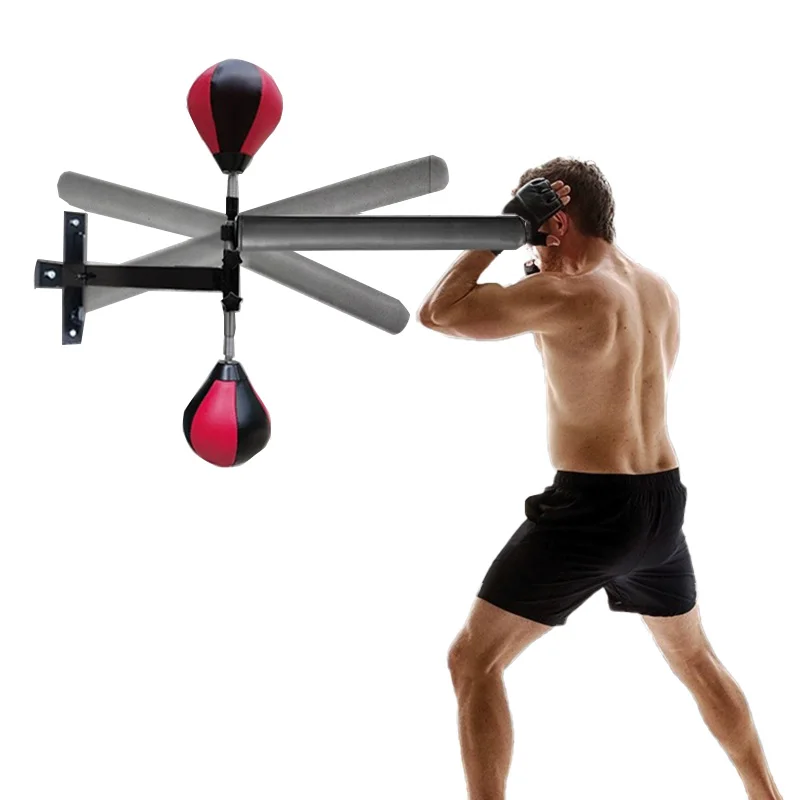 Boxing-Swivel-Bar-Mounted-on-Wall-with-Speed-Trainer-and-Punch-Bag ...