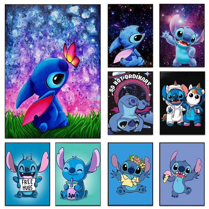 Pinturas-en-lienzo-de-Lilo-y-Stitch-de-Disney-arte-de-pared-de-dibujos ...