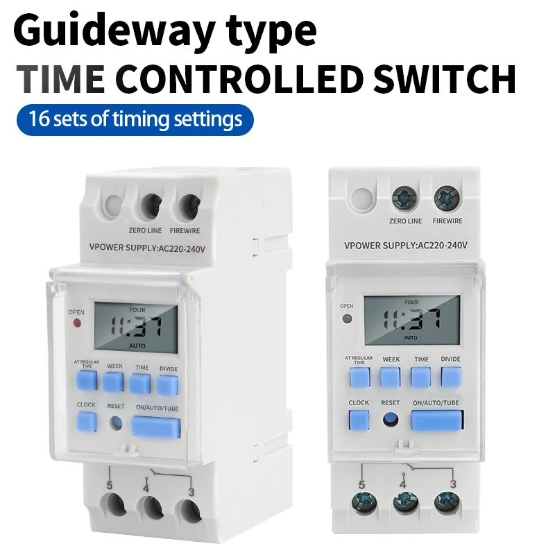 Small-time-controlled-switch-timer-220v-household-guide-rail-12v-lamp ...