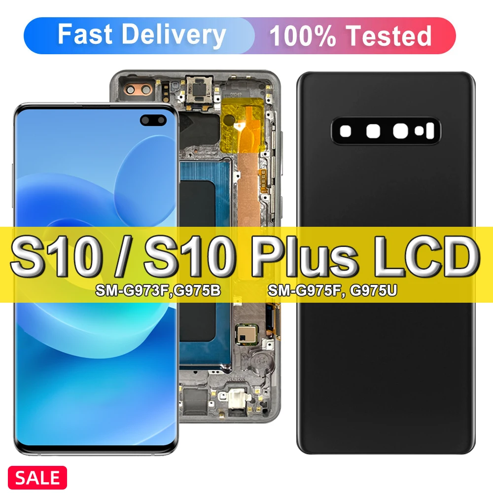 Amoled-S10-S10-Screen-For-Samsung-Galaxy-S10-Plus-LCD-Display-G975F-Touch-Screen-Replacement ...