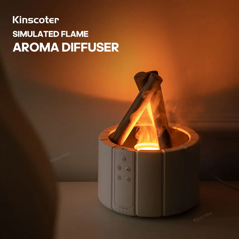 KINSCOTER-280ml-Campfire-Simulated-Flame-Aroma-Diffuser-Air-Humidifier-Ultrasonic-Mist-Maker ...