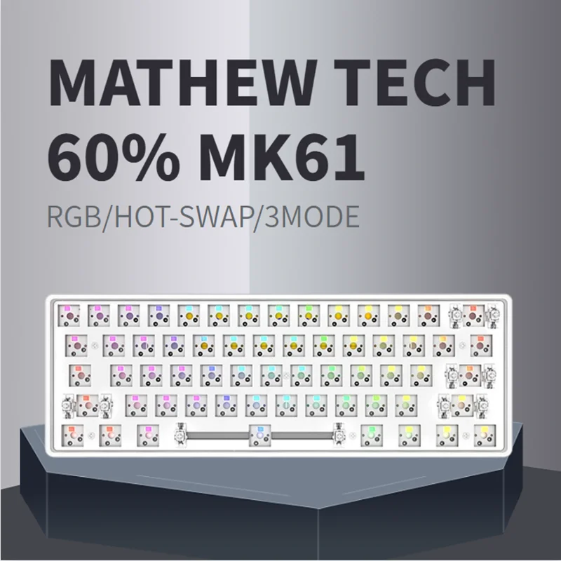 Mathew tech mk61 teclado mecânico kit 61 teclas rgb bluetooth sem fio 3 ...